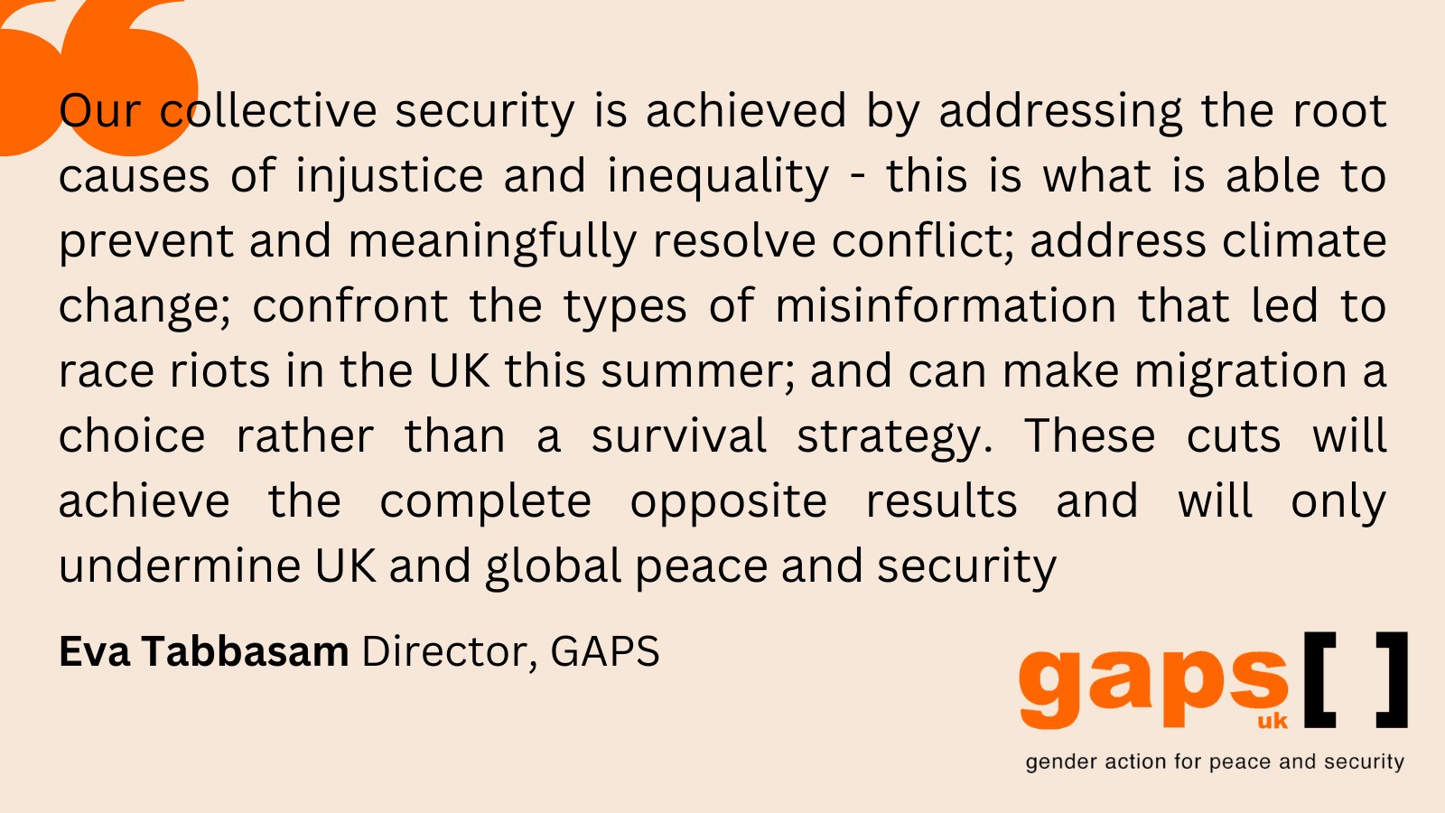 Statement on UK cuts to Overseas Development Aid - by GAPS - WILPF UK
